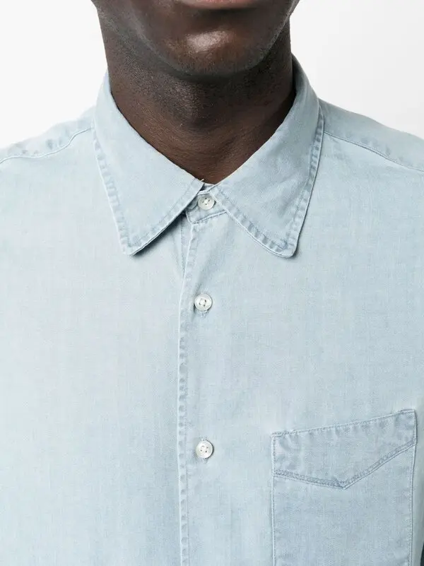 Officine Générale Button-up Lyocell Shirt - Blue