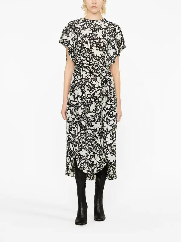 Stella McCartney Floral-print Silk Midi Dress - Black