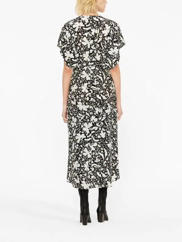 Stella McCartney Floral-print Silk Midi Dress - Black