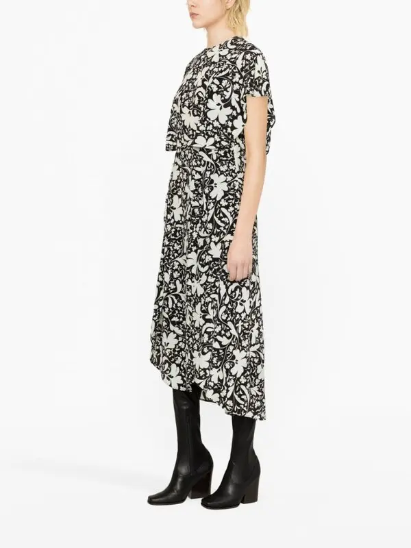 Stella McCartney Floral-print Silk Midi Dress - Black