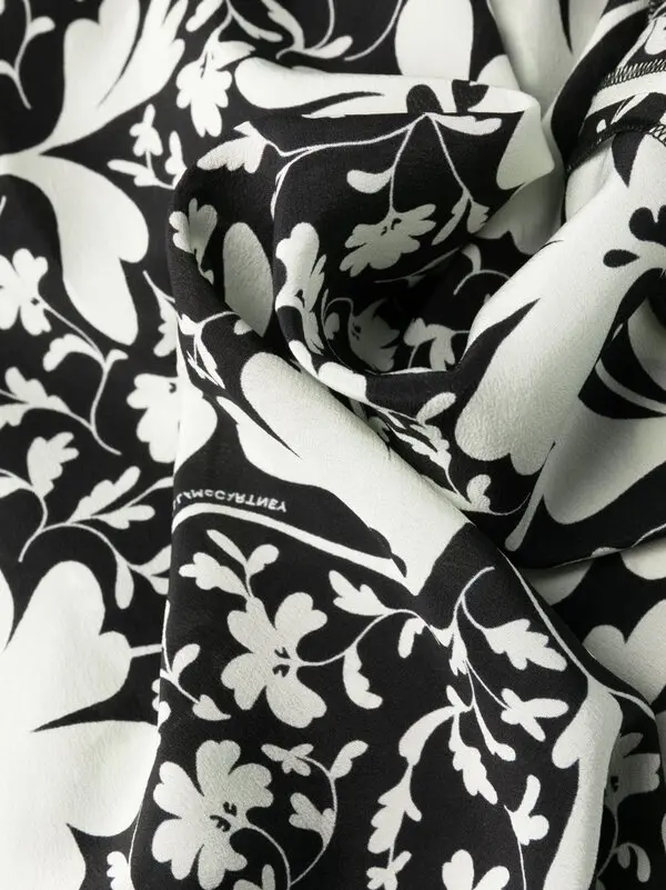 Stella McCartney Floral-print Silk Midi Dress - Black