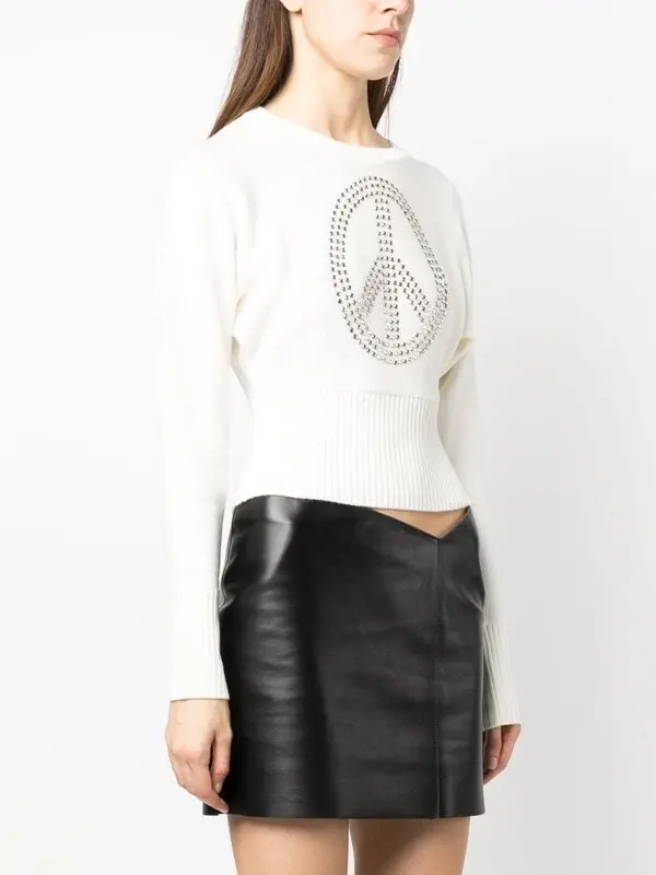 Moschino Studded Peace Sign Wool-blend Jumper