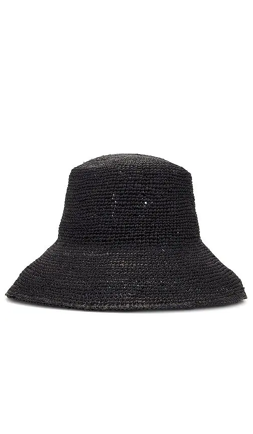 Hat Attack Chic Crochet Bucket Hat - Black
