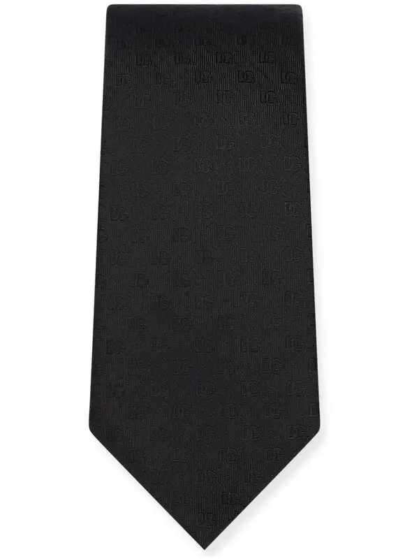 Dolce & Gabbana Logo-jacquard Silk Neck Tie - Black