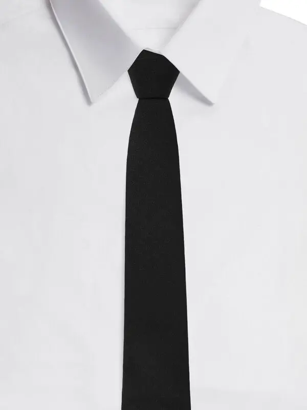 Dolce & Gabbana Logo-jacquard Silk Neck Tie - Black