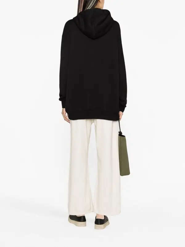 LANVIN Logo-embroidered Hoodie - Black