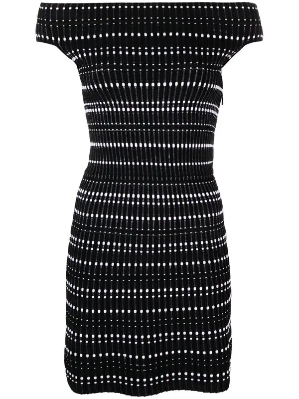 Alexander McQueen Off-shoulder Knitted Minidress