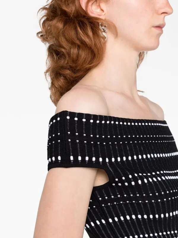 Alexander McQueen Off-shoulder Knitted Minidress