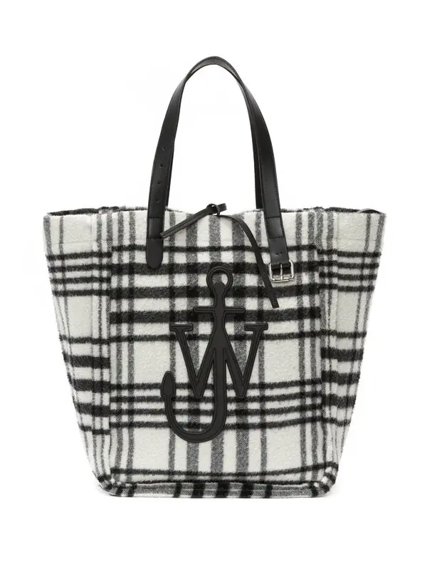 JW Anderson Check-print Tote Bag - Black