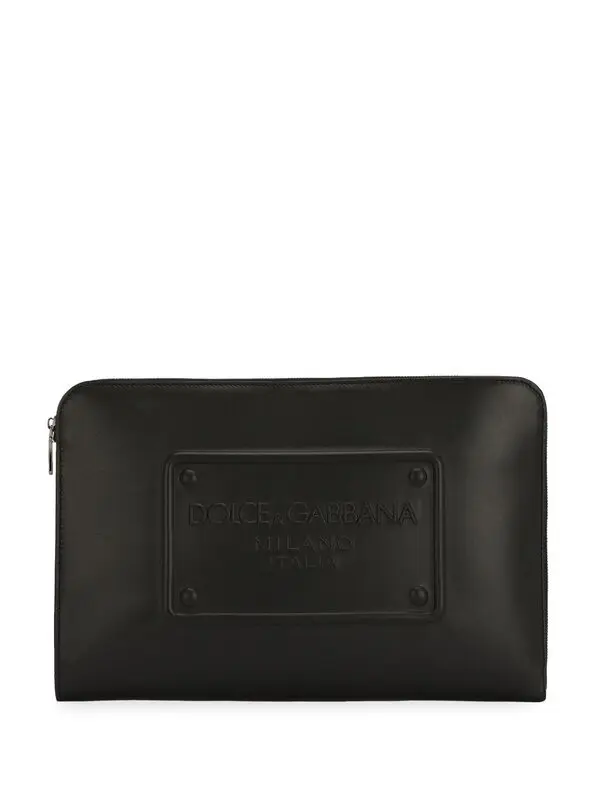 Dolce & Gabbana Debossed Logo Clutch - Black
