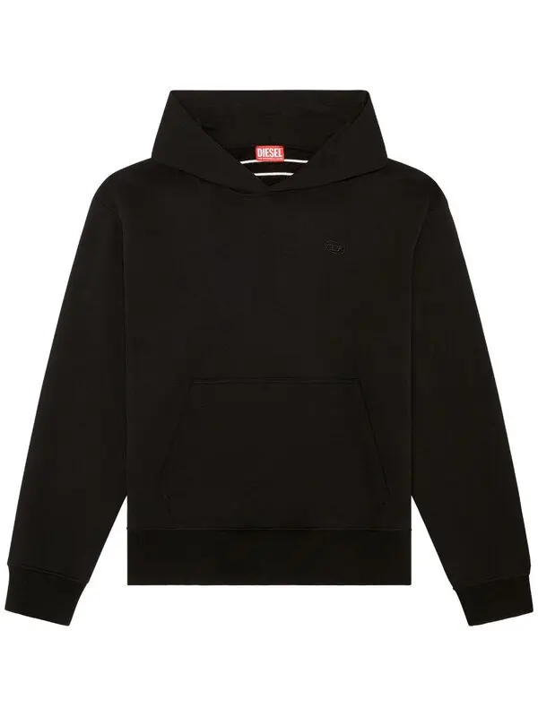 DIESEL® Cotton Hoodie With Embroidered Logo Detail