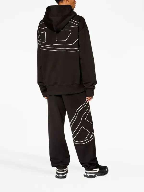 DIESEL® Cotton Hoodie With Embroidered Logo Detail