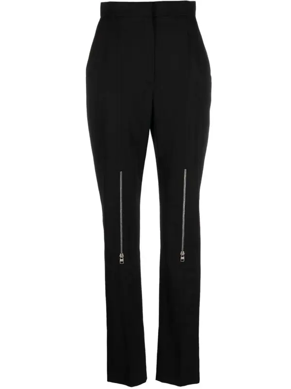 Alexander McQueen Zip-embellished Wool Trousers