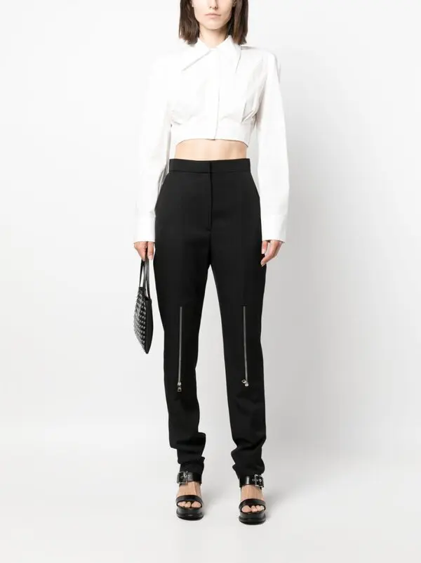 Alexander McQueen Zip-embellished Wool Trousers