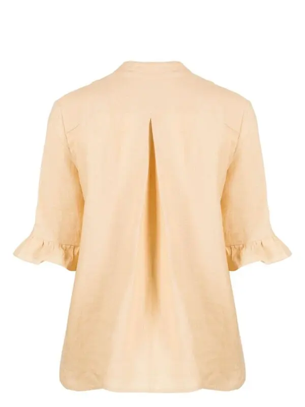 Sleeper Linen Lounge Ruffled-trim Pyjama Set