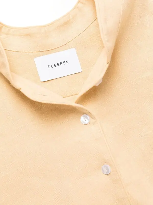 Sleeper Linen Lounge Ruffled-trim Pyjama Set