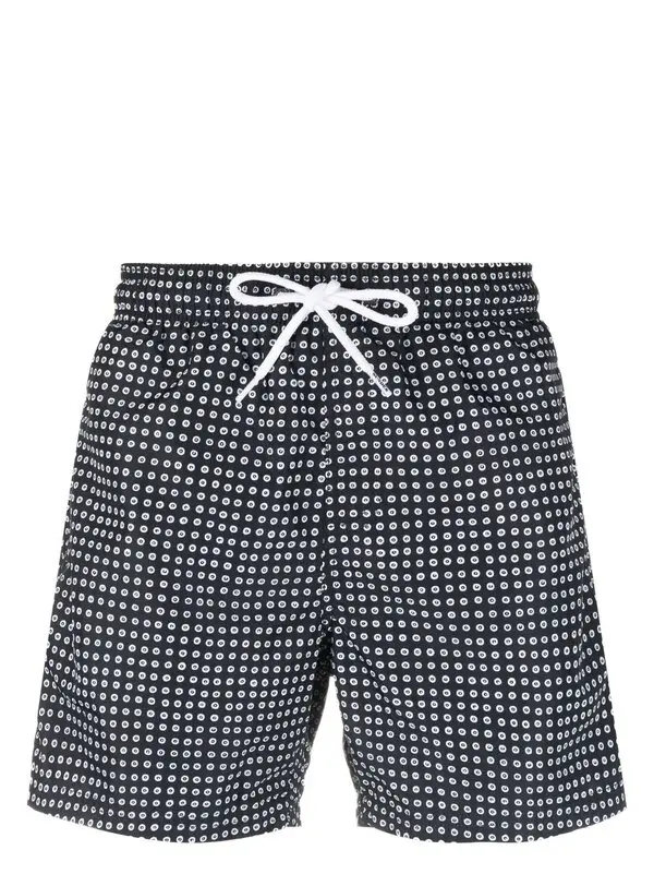 Sundek Graphic-print Recycled Polyester Swim Shorts - Black