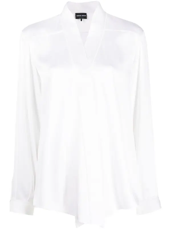 Giorgio Armani V-neck Silk Shirt