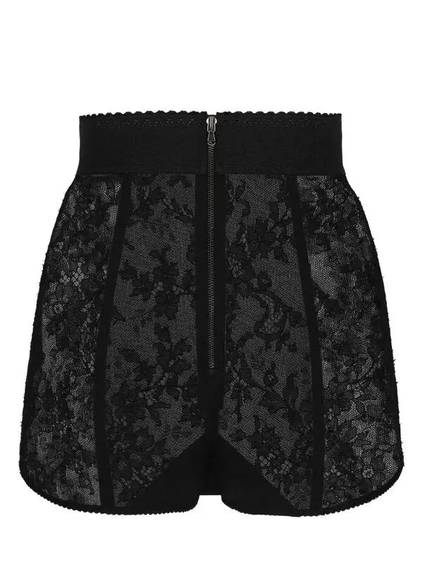 Dolce & Gabbana Lace Detailing High-waist Culotte Briefs - Black
