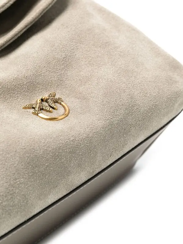 Pinko Big Leaf Suede Shoulder Bag