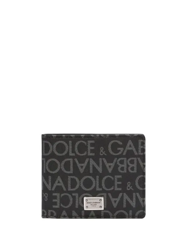 Dolce & Gabbana Logo-jacquard Bi-fold Wallet - Black