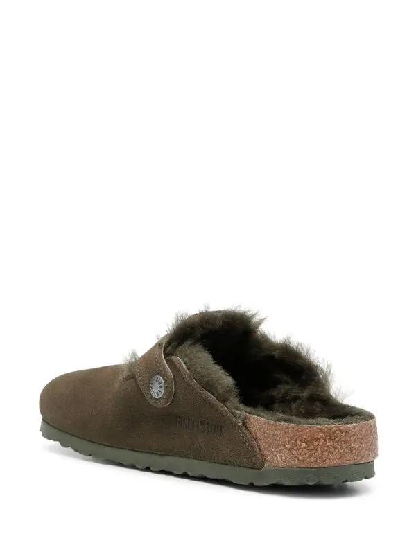 BIRKENSTOCK Boston Vl Suede Slides - Green
