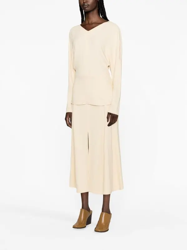 Stella McCartney Stitched Long-sleeve V-neck Blouse