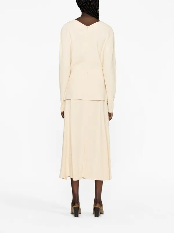 Stella McCartney Stitched Long-sleeve V-neck Blouse