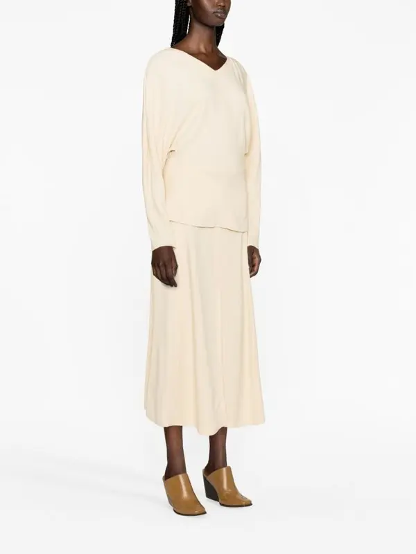 Stella McCartney Stitched Long-sleeve V-neck Blouse