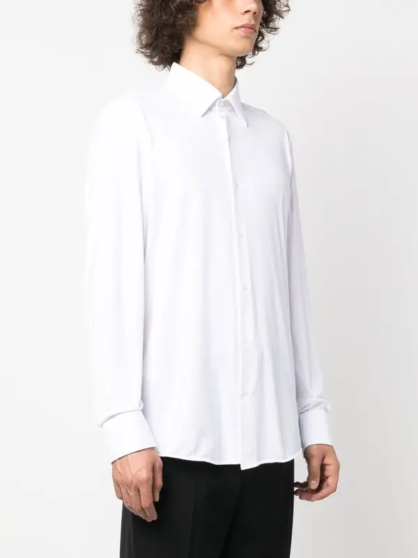 BOSS Pointed-collar Long-sleeve Shirt - White