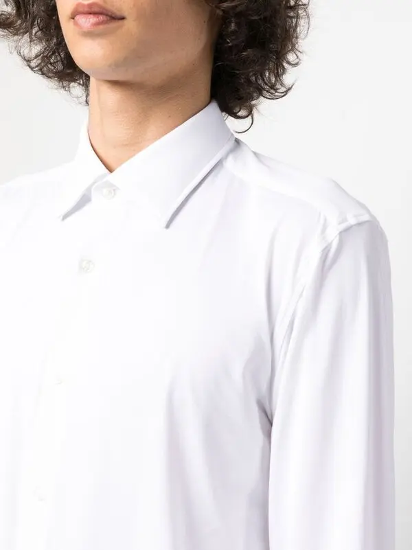 BOSS Pointed-collar Long-sleeve Shirt - White