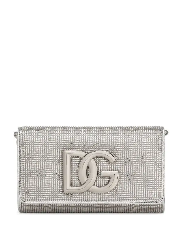 Dolce & Gabbana Logo-plaque Crystal-embellished Crossbody Bag