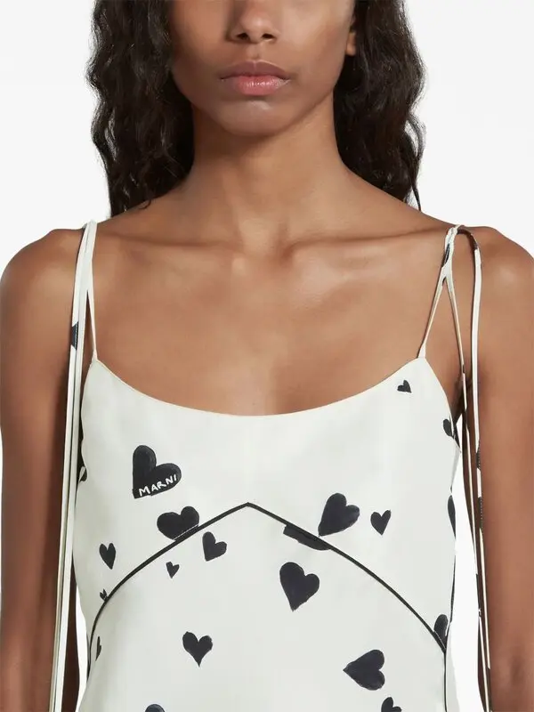 Marni Bunch Of Hearts Silk Camisole Top