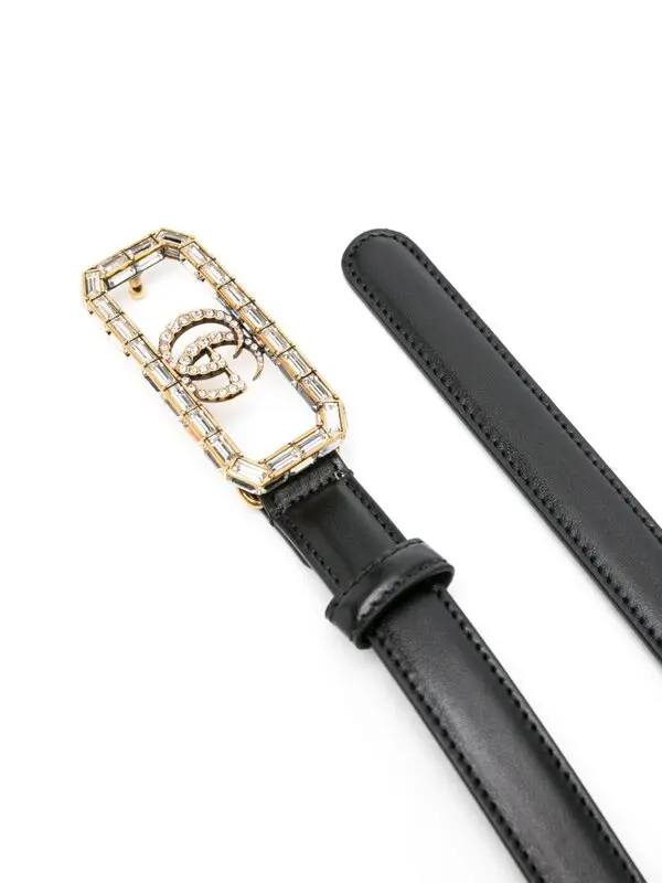 Gucci Double G-buckle Leather Belt - Black