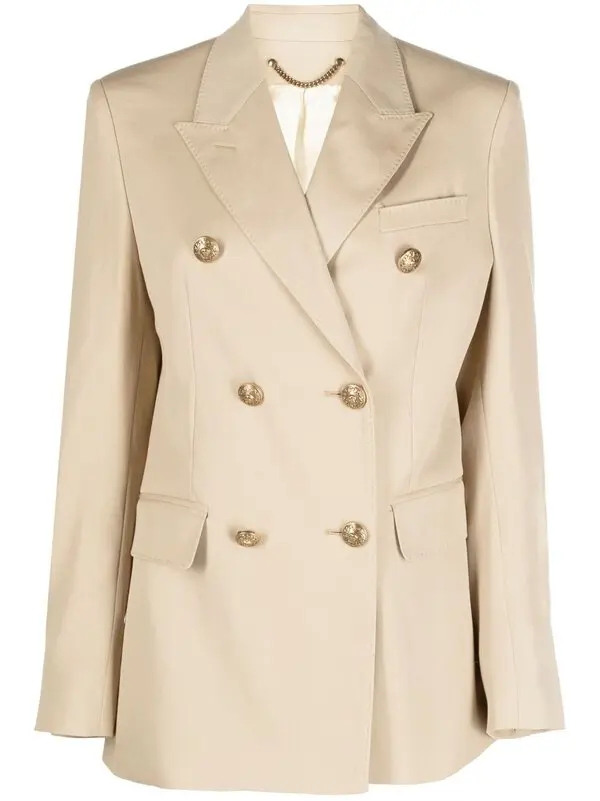 GOLDEN GOOSE Double-breasted Virgin Wool Blazer - Neutrals