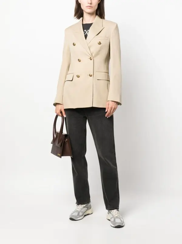 GOLDEN GOOSE Double-breasted Virgin Wool Blazer - Neutrals