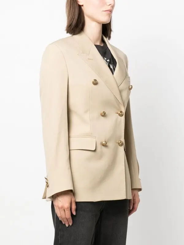 GOLDEN GOOSE Double-breasted Virgin Wool Blazer - Neutrals