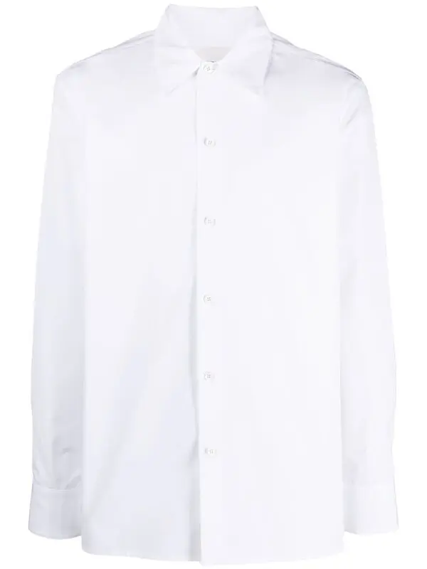 JIL SANDER Pointed-collar Organic-cotton Shirt - White