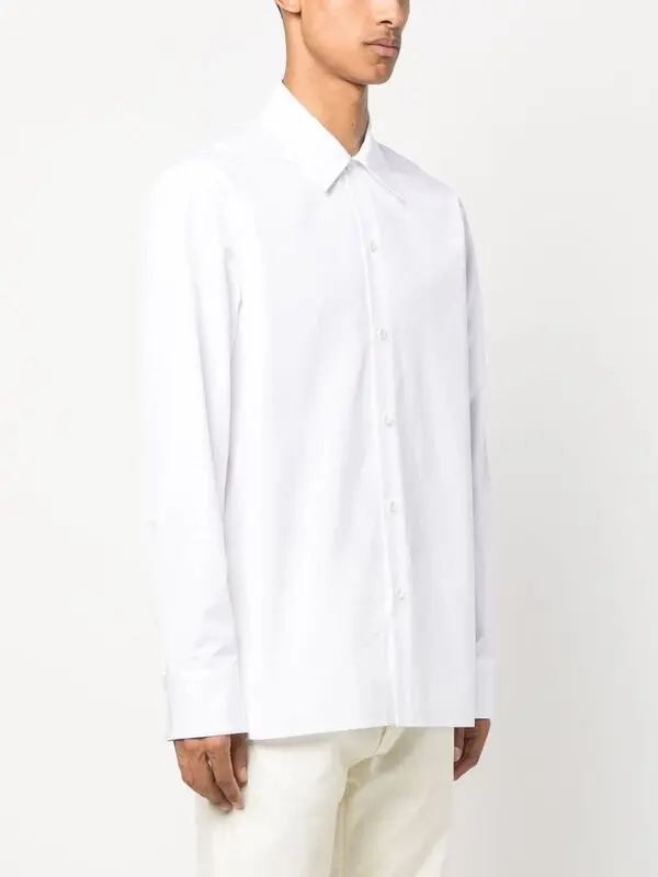 JIL SANDER Pointed-collar Organic-cotton Shirt - White