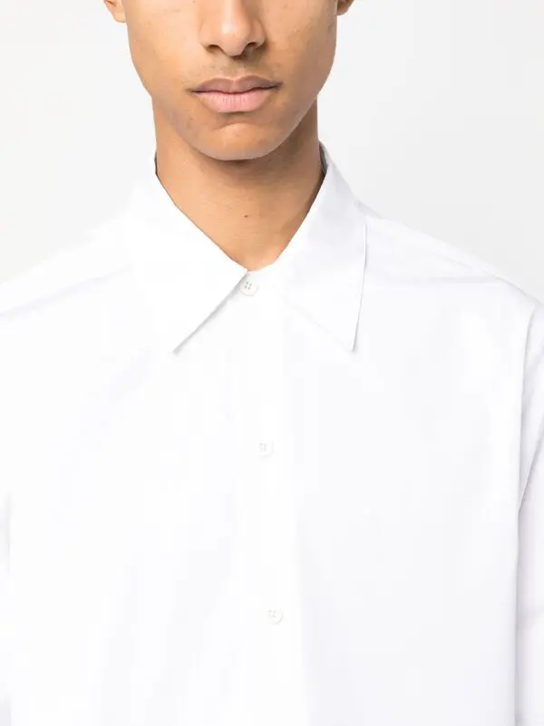JIL SANDER Pointed-collar Organic-cotton Shirt - White