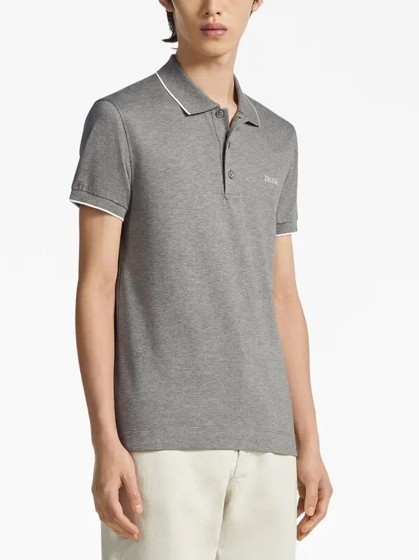 Zegna Short-sleeve Polo Shirt - Grey