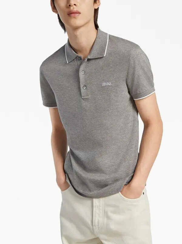 Zegna Short-sleeve Polo Shirt - Grey