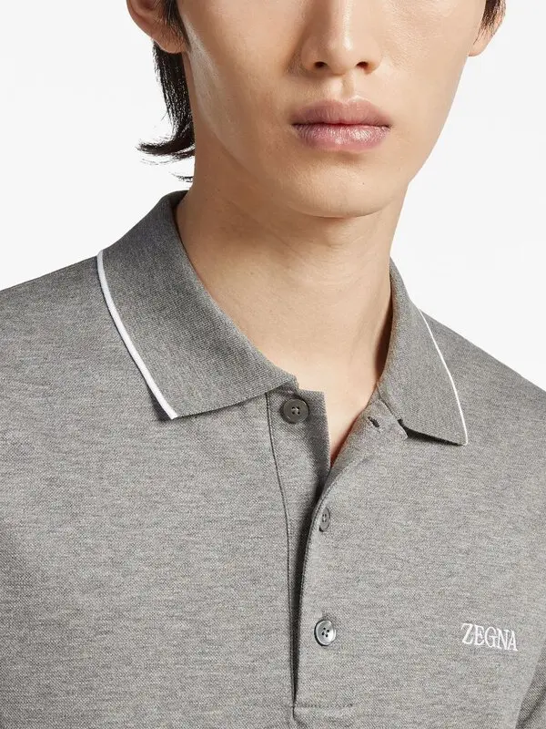 Zegna Short-sleeve Polo Shirt - Grey