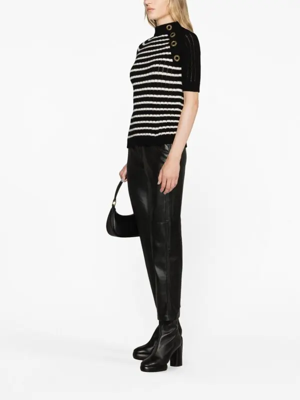 Balmain Striped Cashmere-blend Top