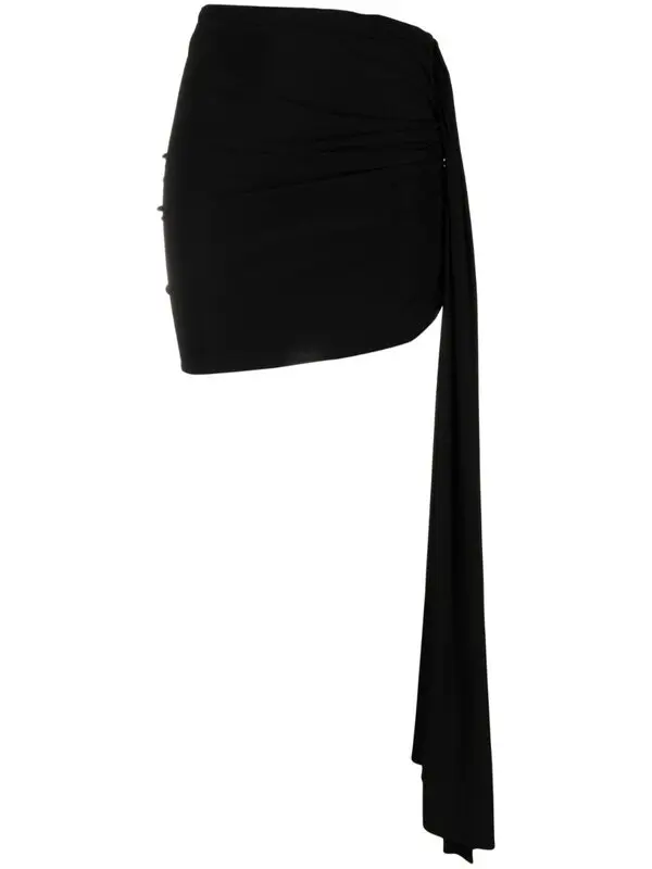 Magda Butrym Draped Jersey Miniskirt - Black