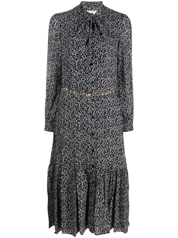 Michael Kors Abstract-print Midi Shirt Dress