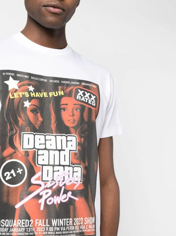 Dsquared2 Graphic-print Cotton T-shirt - White