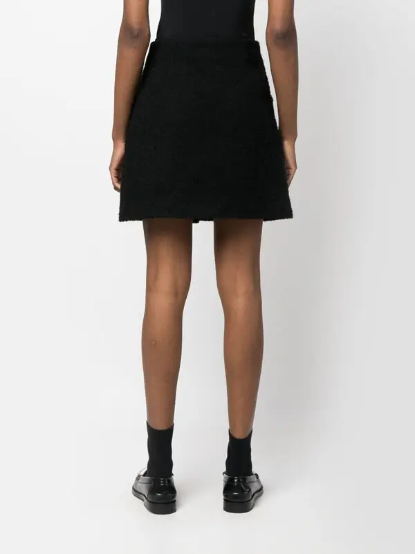 Sandro Button-detail Bouclé Miniskirt
