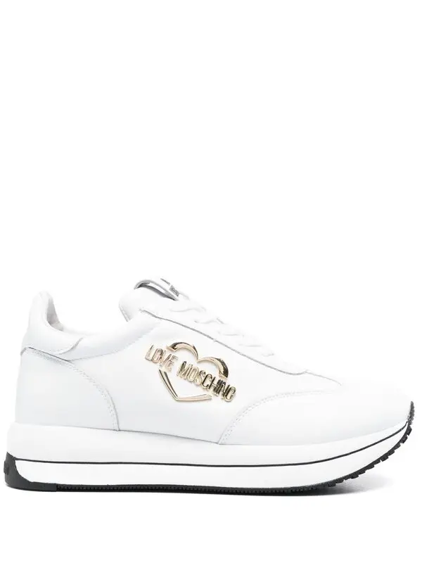 Moschino Logo-plaque Low-top Sneakers - White