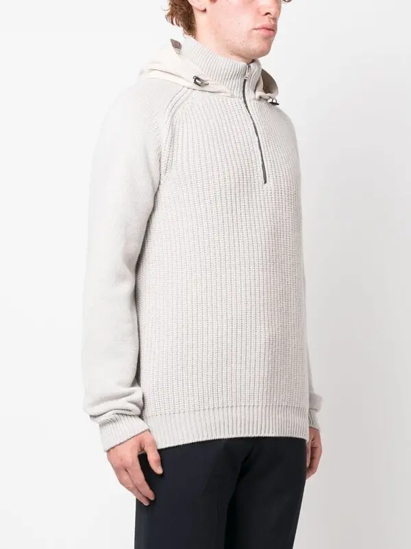 Herno Long-sleeve Wool Hooded Jumper